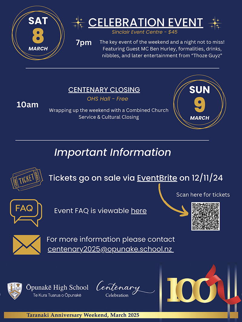 Centenary Celebration - Opunake High School